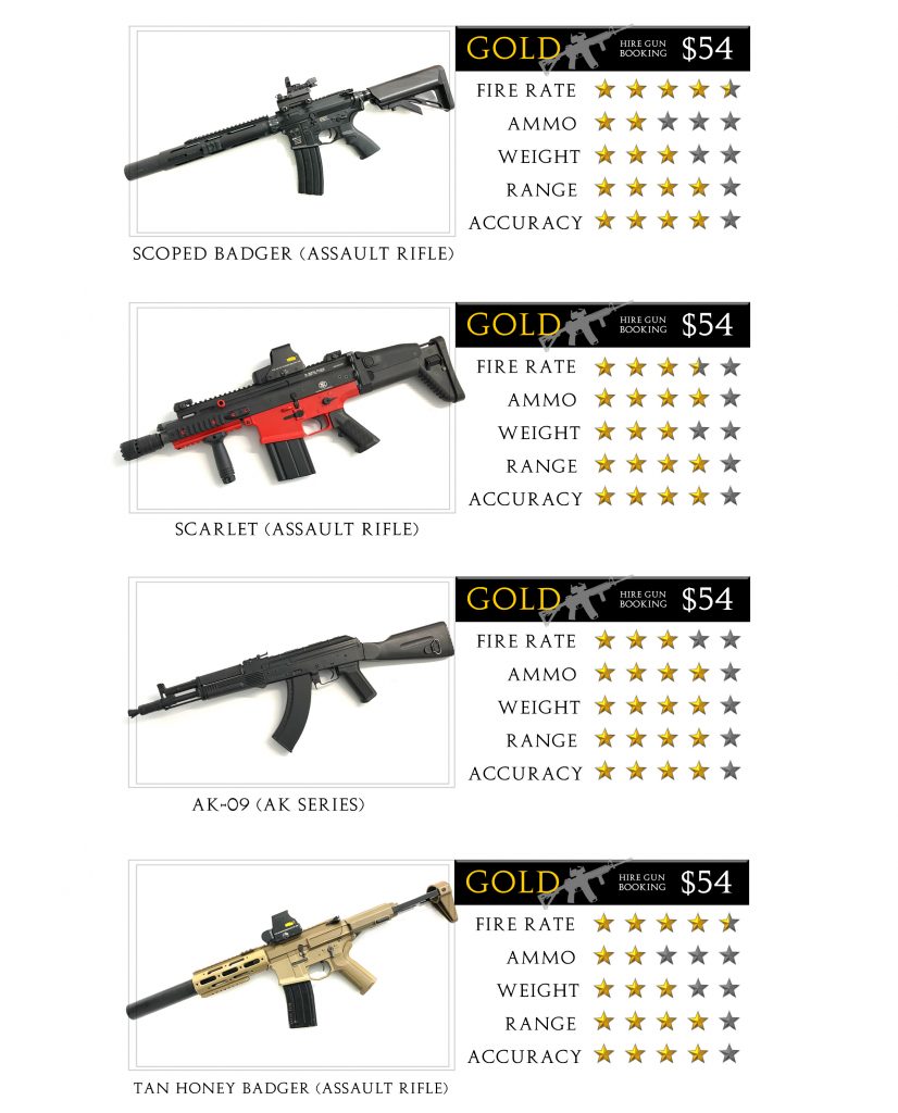 The Arena Airsoft - Gold Hire Packages